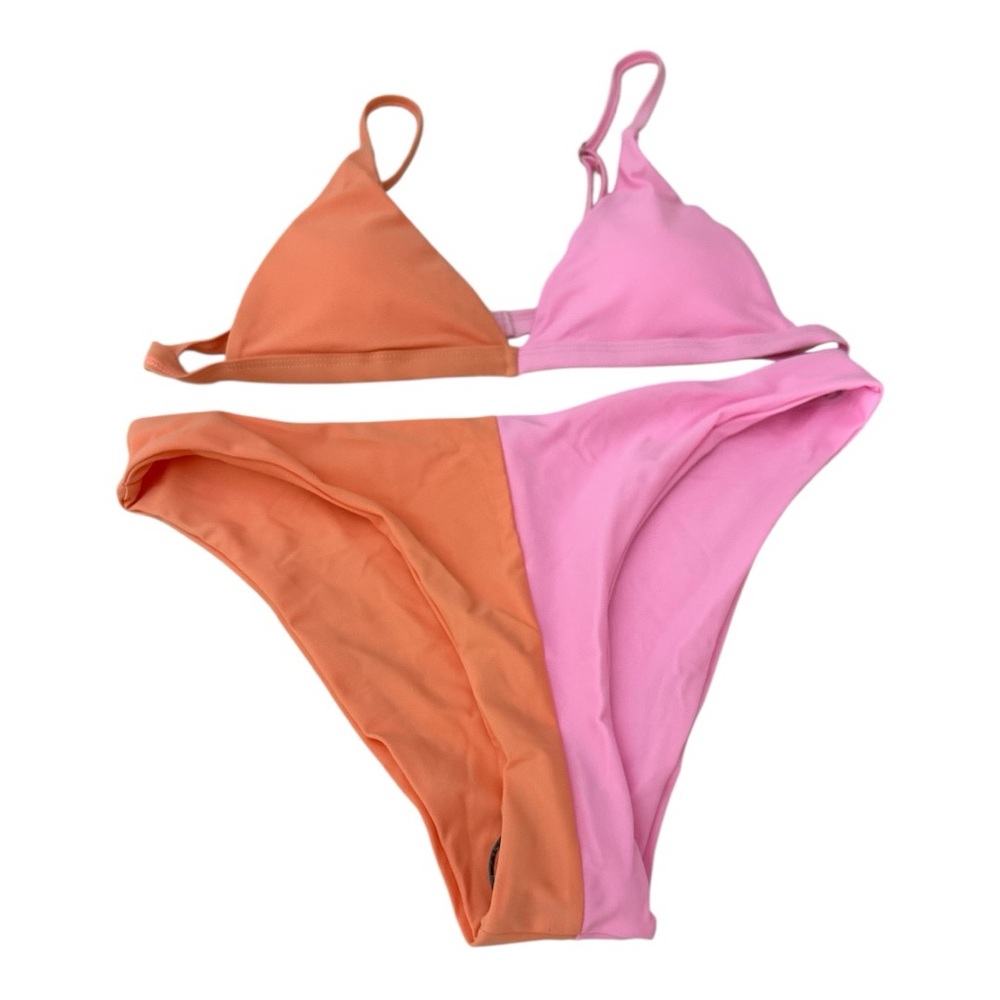 Aurelle Two Piece Bikini In Tahiti Pink/Orange Size M - Gem